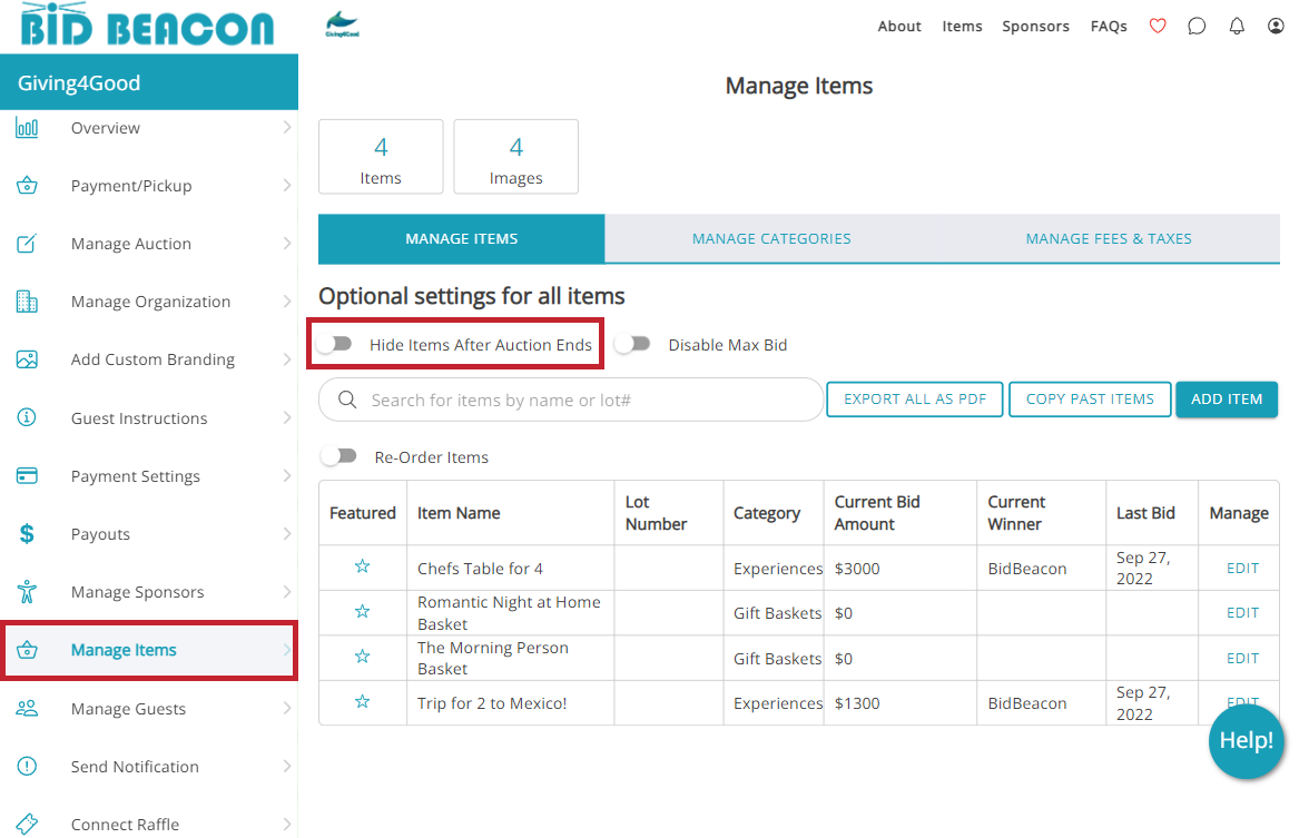 Closing Your Auction - Bid Beacon