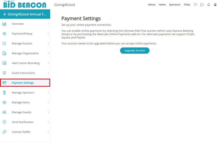 Admin Auction Guide - Bid Beacon