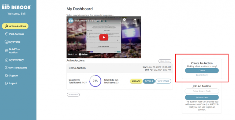 Admin Auction Guide - Bid Beacon