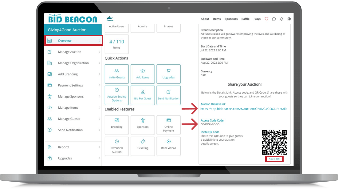 Invite Your Guests - Bid Beacon